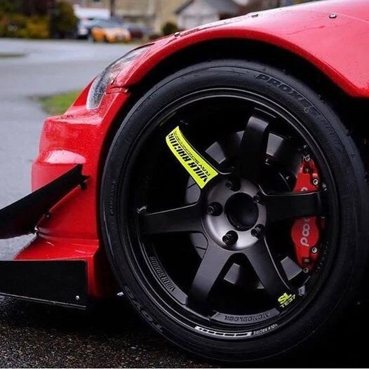 4 X VOLK Racing TE37 SL Wheel Rays Engineering Rim Decal Sticker Yellow ...