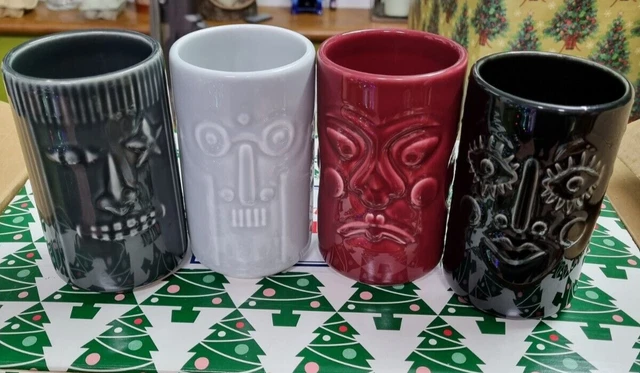 TIKI MUGS SET of 4 from Ikea Designer Maria Vinka 13oz Frekvens Tiki ...