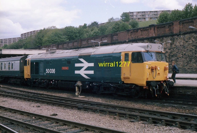 ORIGINAL RAILWAY PHOTOGRAPHIC negative Class 50 50035 at Sheffield £3. ...
