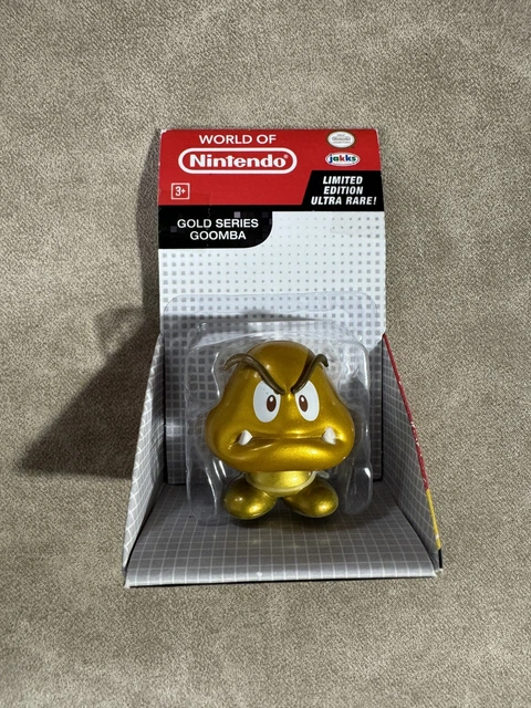 WORLD OF NINTENDO Super Mario Bros. Gold Goomba Figure 2.5" Jakks ...