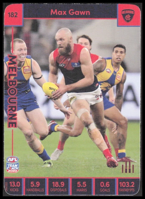 AFL 2023 TEAM Coach Melbourne Max Gawn 182 11 Football Sport Card CB-1 ...