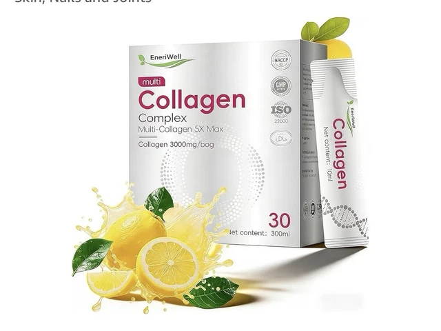 ENERIWELL MULTI COLLAGEN 5X Max Dietary Supplement Lemon Flavor Drink ...