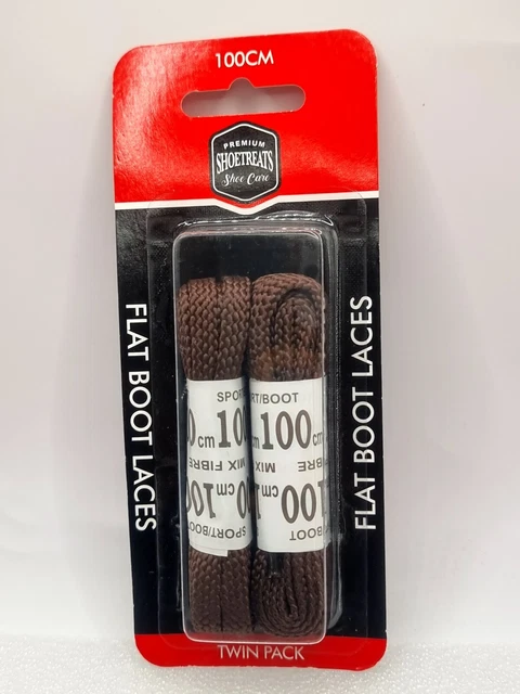 SHOETREATS FLAT BOOT Laces, 100cm, Brown (B74/J.DI/J.EB/6) £3.82 ...