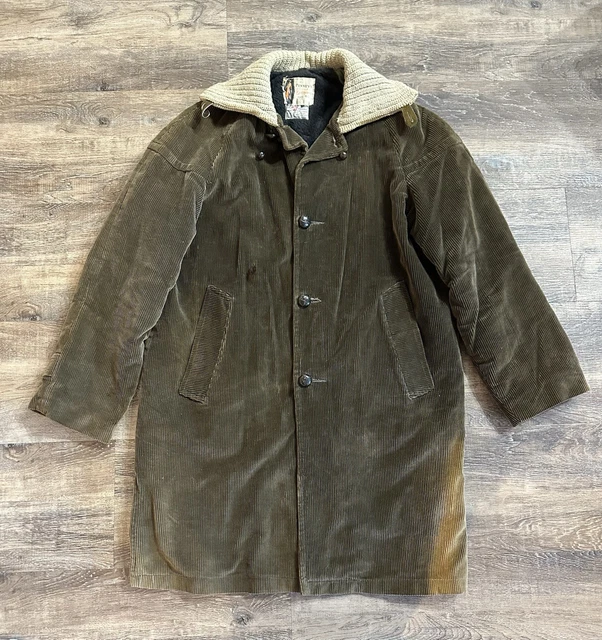 VINTAGE CORDUROY COAT Mens 40 M Penneys Sports Outerwear Lined Field ...