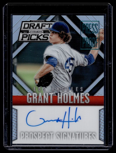 CARTE AUTOGRAPHE ÉPREUVE presse Grant Holmes 2014 Panini Prizm Draft ...