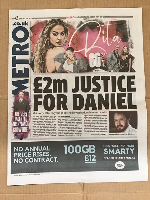 METRO NEWSPAPER THURSDAY 20th July 2023 £3.99 - PicClick UK