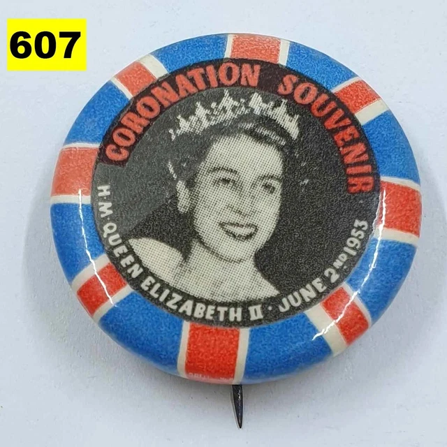 VINTAGE PIN H.M. Queen Elizabeth II. June 2nd 1953 Coronation souvenir ...