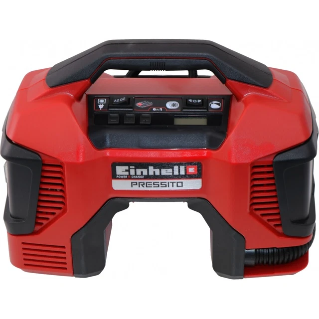 EINHELL PRESSITO CORDLESS Compressor Solo Red/Black Carrying Handle 18 ...