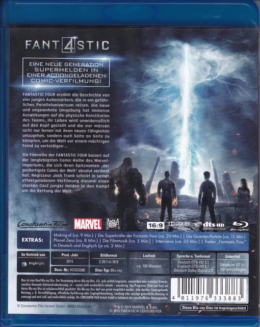 BLU-RAY: FANTASTIC 4 Four (Kate Mara, Miles Teller) *Erstauflage mit ...