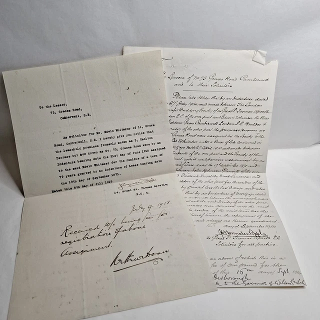 ANTIQUE LETTERS GRACES Road Camberwell London Handwritten Old Documents ...