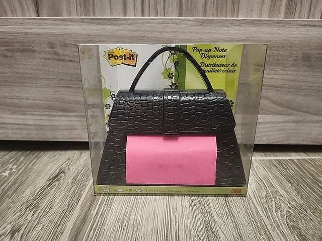POST IT POP Up Note Dispenser u Black Handbag Purse New Weighted 3M $21 ...