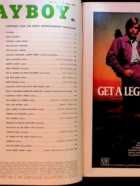 PLAYBOY MAGAZINE JUNE 1971 NICE BAGGED w/ Centerfold Lieko English ...
