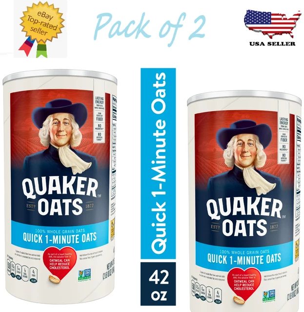 QUAKER, QUICK 1 Minute Oats, Oatmeal, Quick Cook Oatmeal, 42 oz (Pack ...