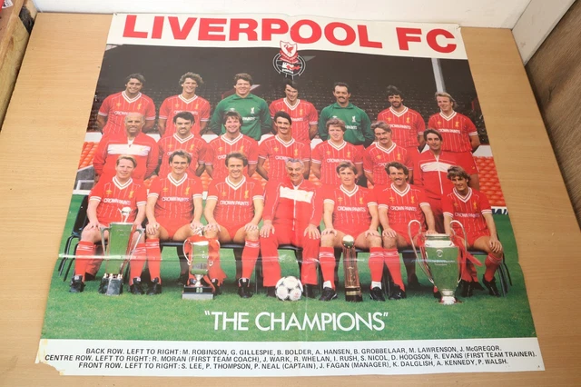 LIVERPOOL FC 1980S The Champions Football Team Poster Vintage 80s £19. ...