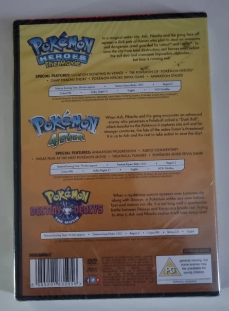 POKEMON 3X TRIPLE Movie Collection DVD 4ever Heroes Film Cartoon ...