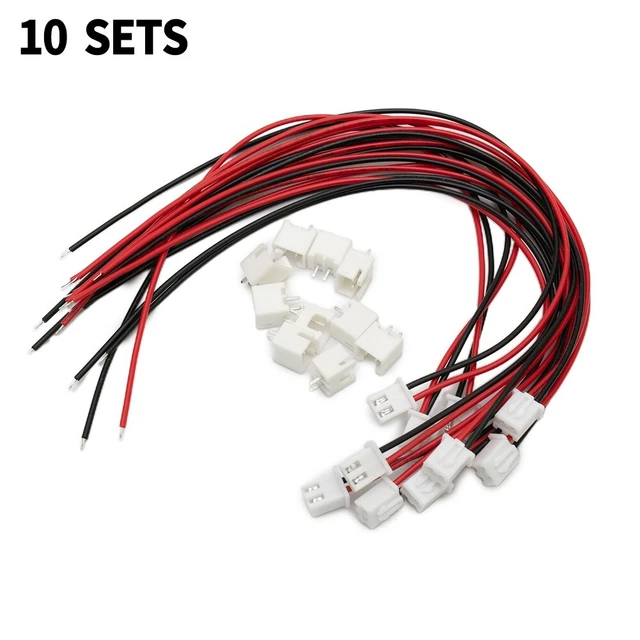 EASY TO CONNECT 2 Pin Mini Micro JST XH2 54mm 24AWG Connector Plug Set ...