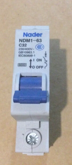 5 X NADER NDM1-63 C32 Miniature Circuit Breaker 32A / 1P £24.56 - PicClick UK