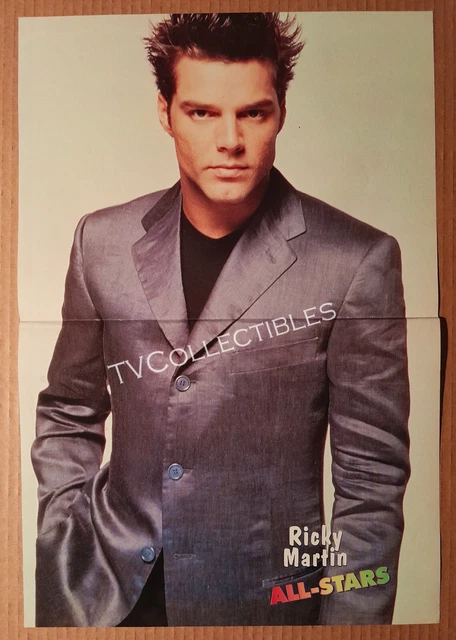 MAGAZINE CENTERFOLD PINUP~ RICKY MARTIN of Menudo ~2000s ~~Back- AJ ...