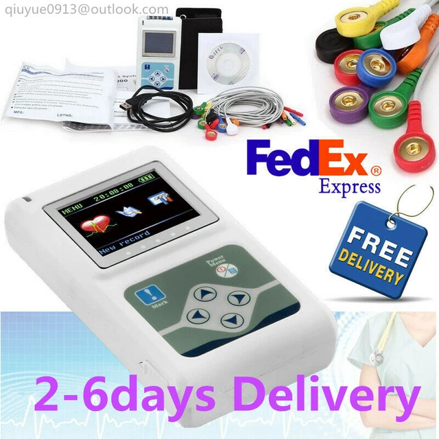 DYNAMIC ECG HOLTER EKG Machine 12 Channel 24h Analyzer + USB PC ...
