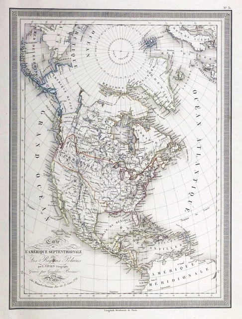 NORTH AMERICA UNITED States Amerique Mappa Carte L.Vivien 1825 EUR 166 ...