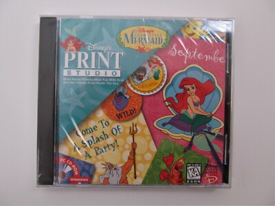 DISNEY'S PRINT STUDIO Little Mermaid PC CD-ROM Walt Disney For Windows ...