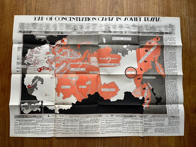 SOVIET ERA CONCENTRATION map 1940s, Rare, English, Soviet Union, Stalin ...