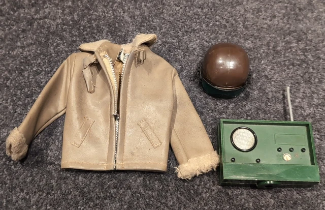 VINTAGE ACTION MAN Armoured Car Commander Part Uniform Jacket Helmet ...