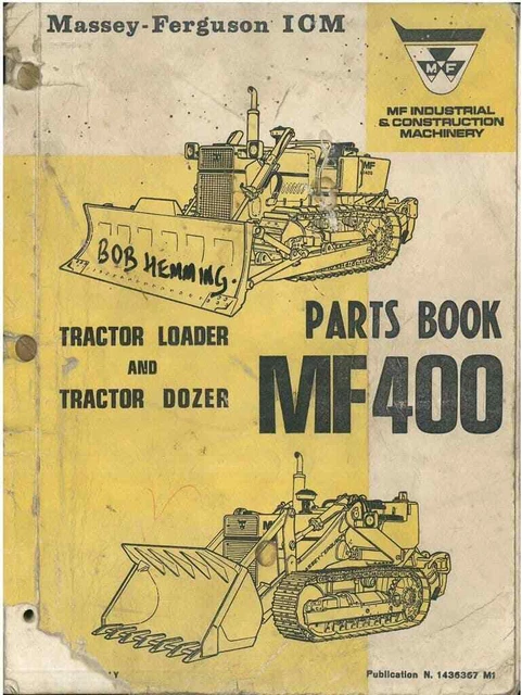 MASSEY FERGUSON CRAWLER Tractor MF400 Loader Dozer Parts Manual - MF 400 £36.99 - PicClick UK