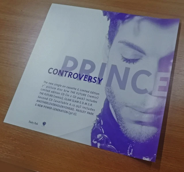 PRINCE DISPLAY POSTER Controversy Original UK PROMO Only Display CARD ...