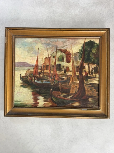 TABLEAU HUILE SUR Toile Marine Ecole MODERNE XIXe Ou XXe siècle Martigues ? EUR 140,00 - PicClick FR