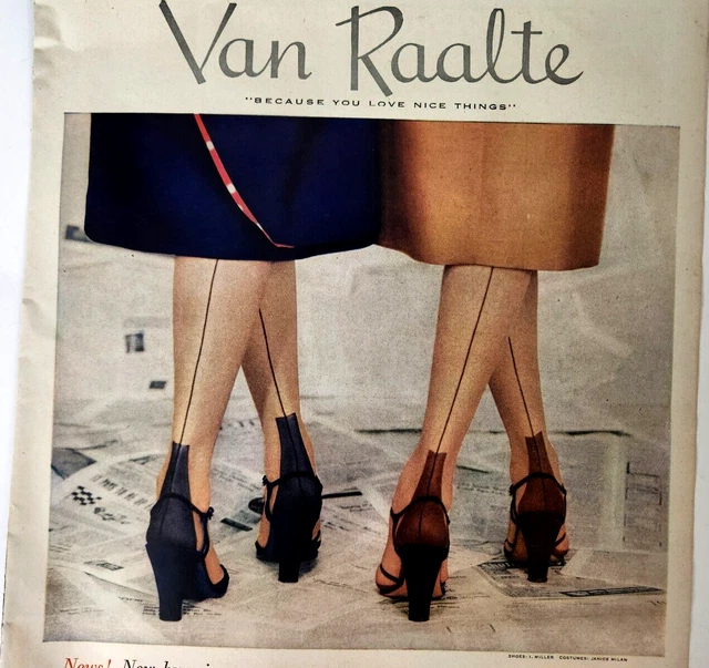 VAN RAALTE STOCKINGS Nylons Vintage 1951 Ad Magazine Print Womens ...