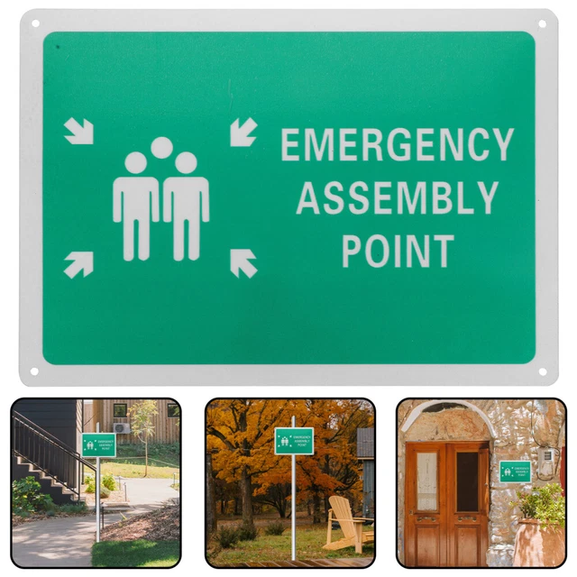 EMERGENCY ASSEMBLY POINT Sign Natural Hazard Point Sign Aluminum Safety ...