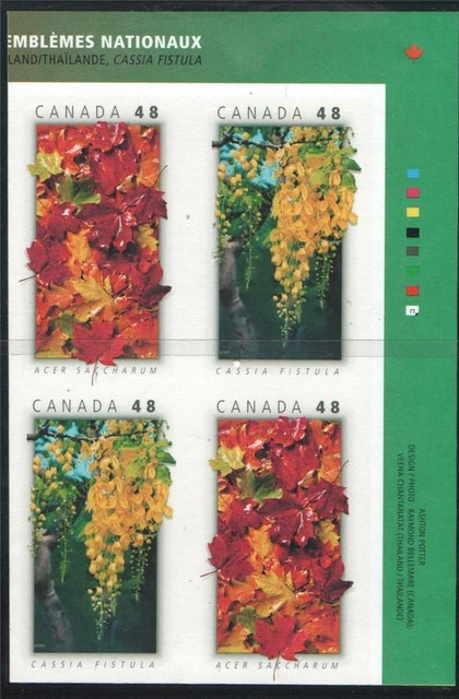 CANADÁ. 2003.OCT4. EMBLEMAS NACIONALES, 48C. BLOQUE IMPERFORADO.4X3 ...