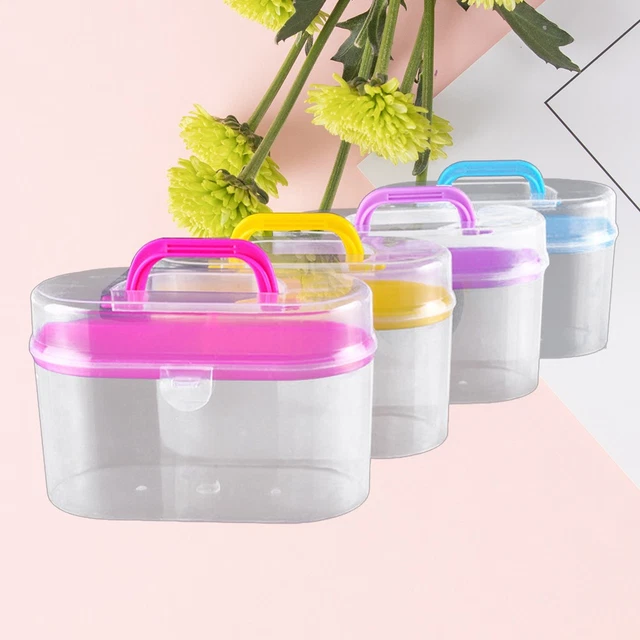PORTABLE PLASTIC STORAGE Container Double-wall Carrying Case for Sewing ...