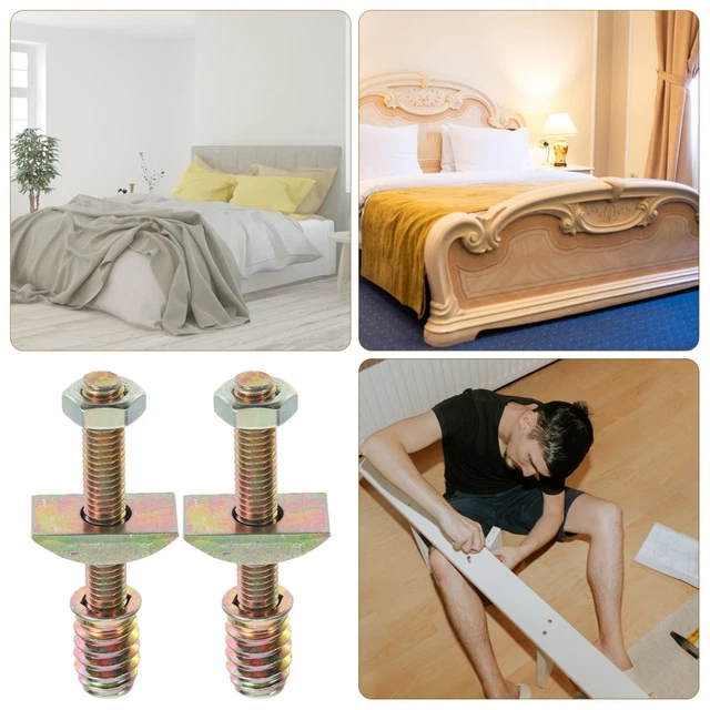 24 SETS BED Frame Spare Parts Bed Frame Threaded Pin Nut Kit for Crib £ ...