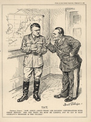 RARE 1935 BRITISH Cartoon HITLER/GOERING - Locarno Treaty - EXPANSION ...