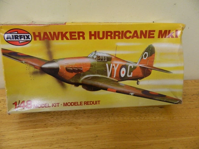 VINTAGE AIRFIX 1/48 Scale Hawker Hurricane Mk1 Plane Model Kit £12.00 ...