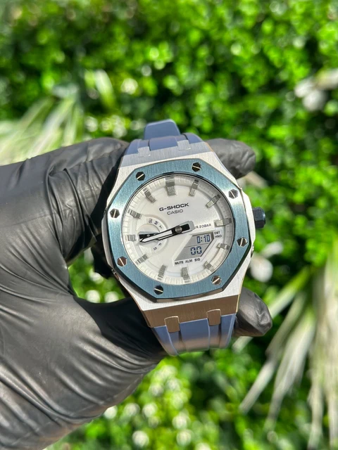 CASIO G-SHOCK OAK Mod - Royal Blue White - GA-2100 Custom Casioak ...