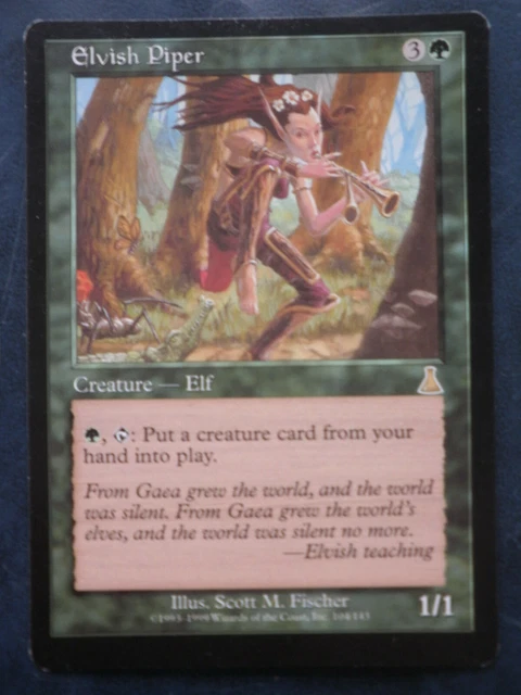MTG MAGIC ELVISH piper urza's destiny ENGLISH joueuse de flute elfe ...