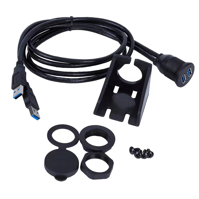 DUAL USB 3.0 Extension Dash Flush Mount Dashboard Panel For Car Boat ...