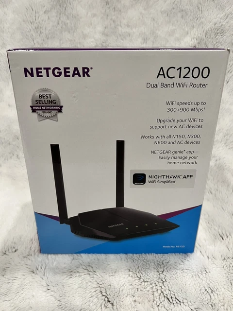 NETGEAR AC1200 DUAL Band WiFi Router Model R6120 NO INSTRUCTION MANUAL ...