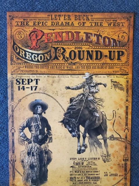 PENDLETON ROUND UP Rodeo poster western Art Bob Coronato Oregon Jackson ...