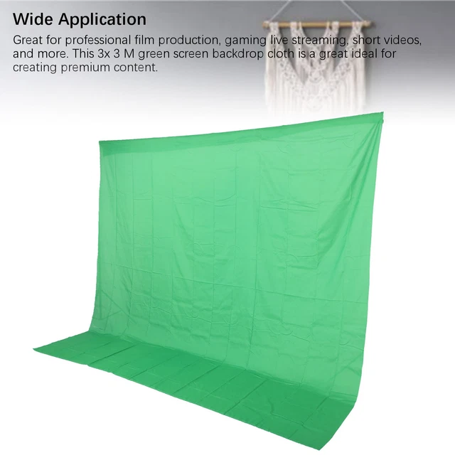 3X3M GREEN SCREEN Backdrop Non Reflective Green Screen Background Cloth ...