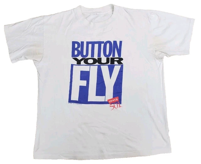 VINTAGE LEVI STRAUSS Levi's 1990 Button Your Fly T-Shirt XL/2XL $19.99 ...