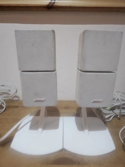 2 X BOSE White Double Cube Lifestyle Accoustimass 10 15 Speakers £70.00 ...