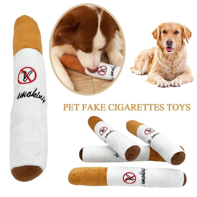 PET FUNNY TOYS Cigar Big Smoke Plush Sound Squeak Fake Cigarettes Toys ...