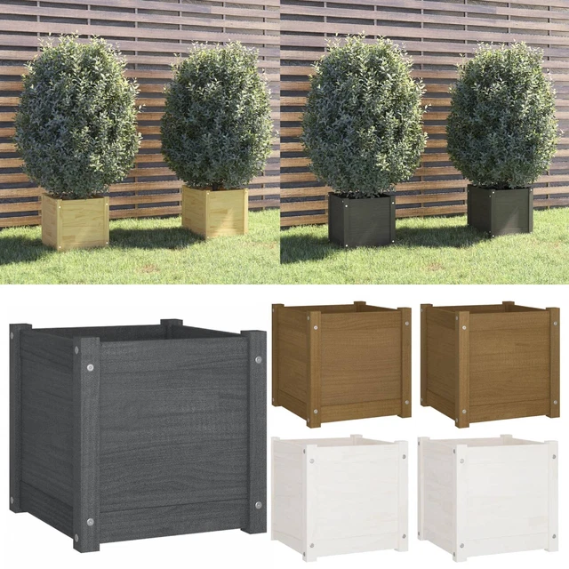 GARTEN HOCHBEET PFLANZKÜBEL Blumenkübel Pflanzkasten Blumenkasten Beet Holz EUR 69,23 - PicClick DE