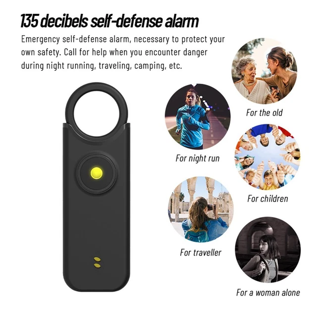 PORTABLE 135DB SELF Defense Keychain Alarm with SOS Light Functionality ...