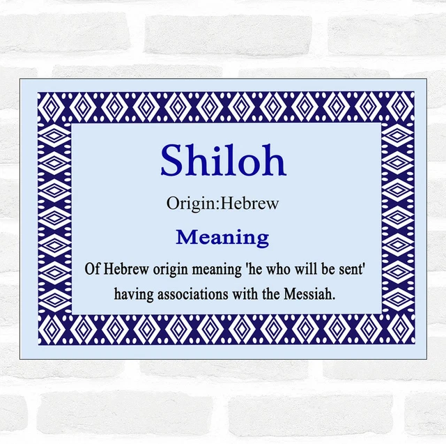 SHILOH NAME MEANING Blue Certificate EUR 9,23 - PicClick FR