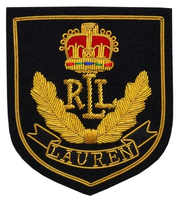 RLL RALPH LAUREN Military Blazer Badge Bulion Wire Embroidered Badge ...